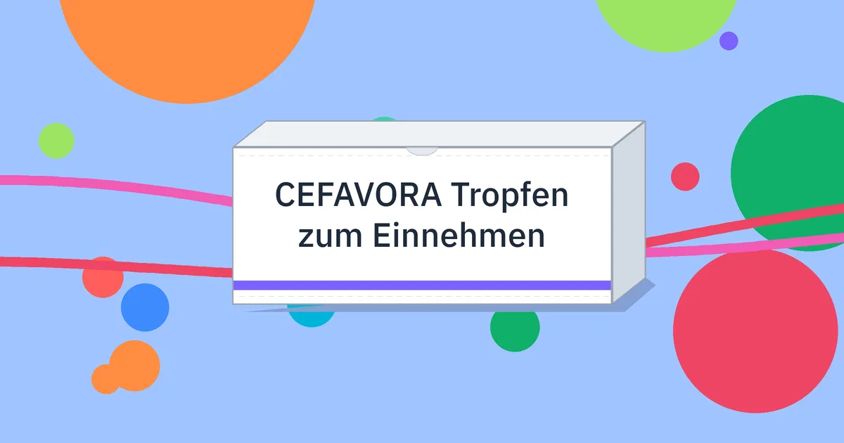 Symbolbild: Packung mit der Aufschrift CEFAVORA Tropfen zum Einnehmen (PZN 11027574) – Verfügbarkeit und Bezug in Apotheken in Frankfurt am Main