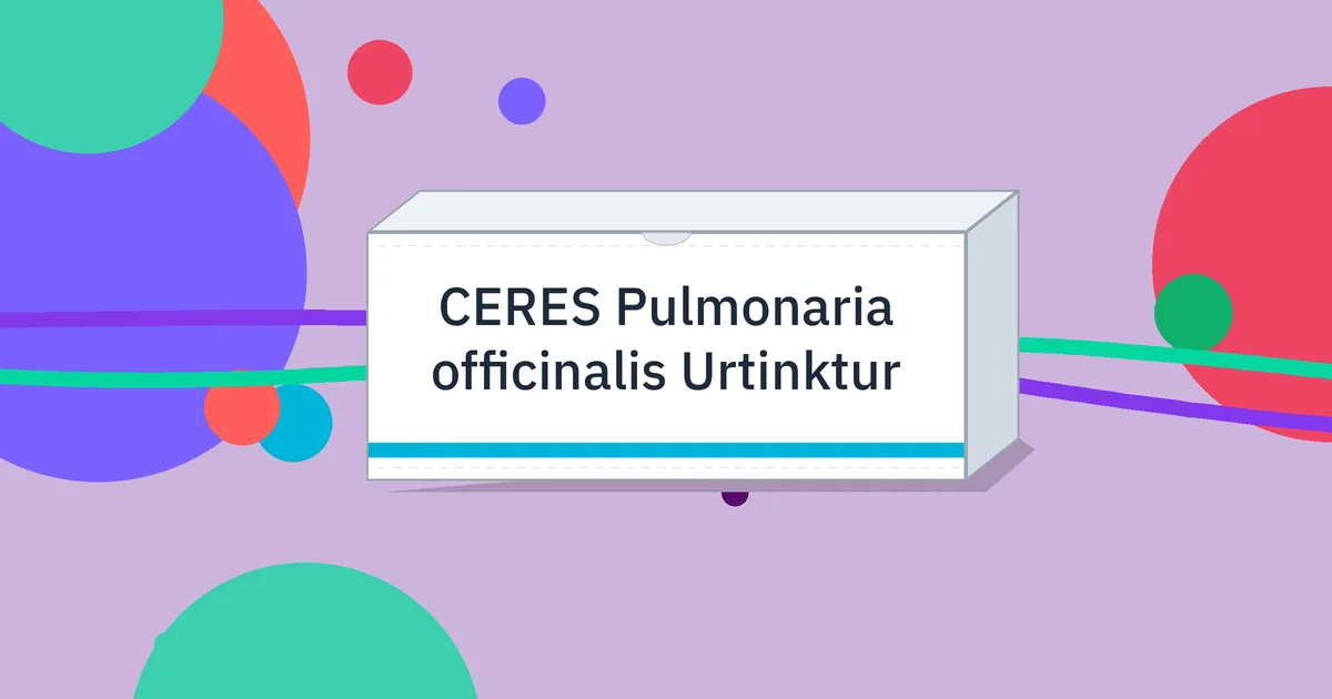 Symbolbild: Packung mit der Aufschrift CERES Pulmonaria officinalis Urtinktur (PZN 19199530) – Verfügbarkeit und Bezug in Apotheken in Frankfurt am Main