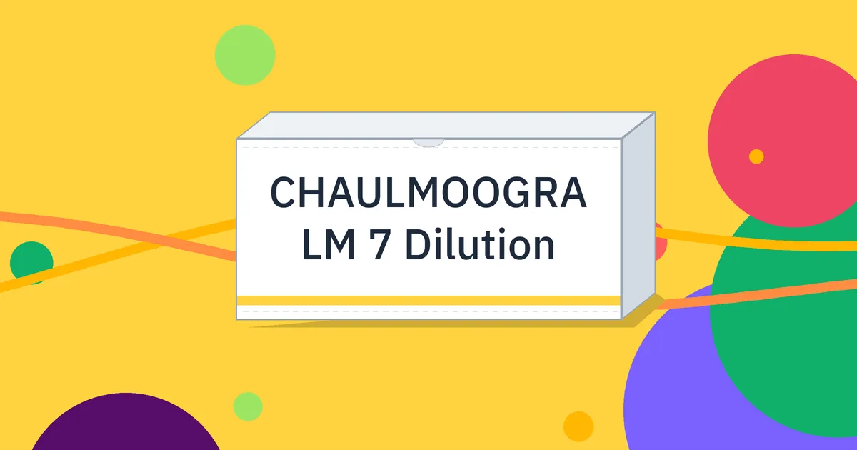Symbolbild: Packung mit der Aufschrift CHAULMOOGRA LM 7 Dilution (PZN 13438910) – Verfügbarkeit und Bezug in Apotheken in Frankfurt am Main