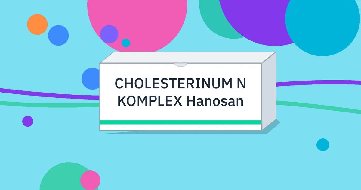 Symbolbild: Packung mit der Aufschrift CHOLESTERINUM N KOMPLEX Hanosan (PZN 01603166) – Verfügbarkeit und Bezug in Apotheken in Frankfurt am Main