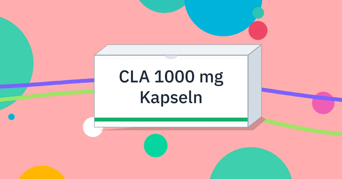 Symbolbild: Packung mit der Aufschrift CLA 1000 mg Kapseln (PZN 00272365) – Verfügbarkeit und Bezug in Apotheken in Frankfurt am Main
