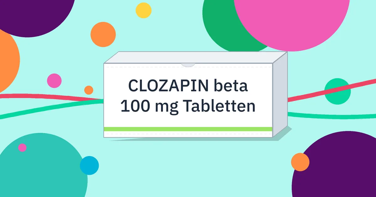 Symbolbild: Packung mit der Aufschrift CLOZAPIN beta 100 mg Tabletten (PZN 02828890) – Verfügbarkeit und Bezug in Apotheken in Frankfurt am Main
