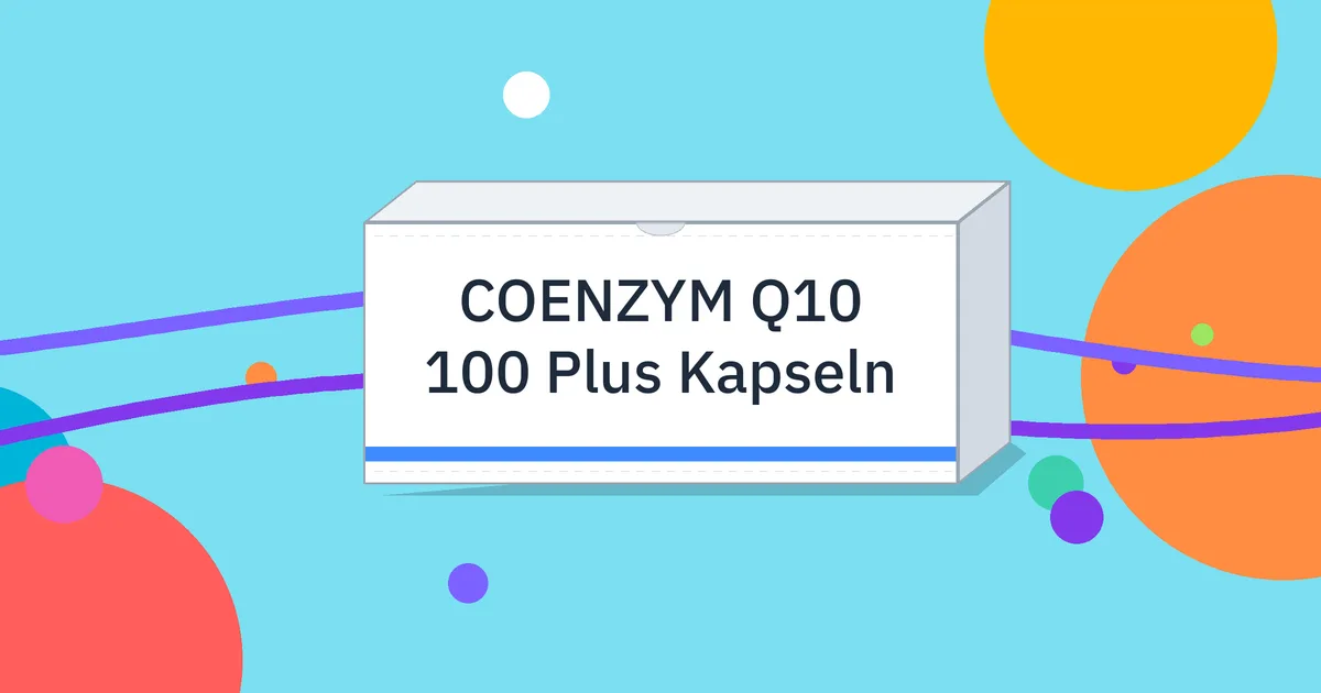 Symbolbild: Packung mit der Aufschrift COENZYM Q10 100 Plus Kapseln (PZN 01155911) – Verfügbarkeit und Bezug in Apotheken in Frankfurt am Main