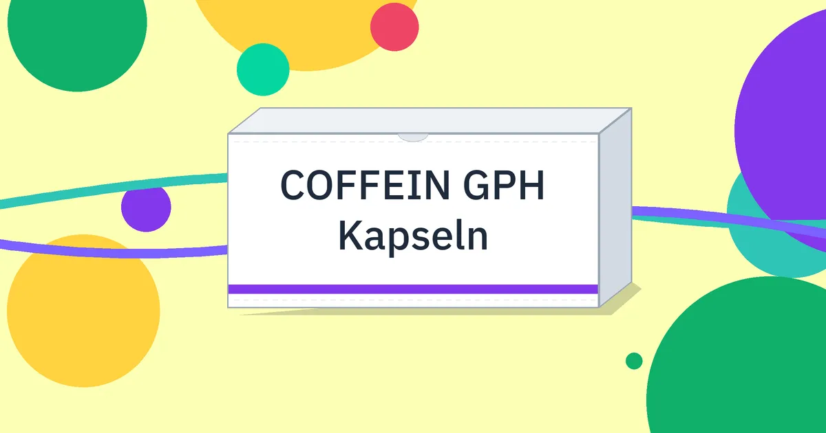 Symbolbild: Packung mit der Aufschrift COFFEIN GPH Kapseln (PZN 06447759) – Verfügbarkeit und Bezug in Apotheken in Frankfurt am Main