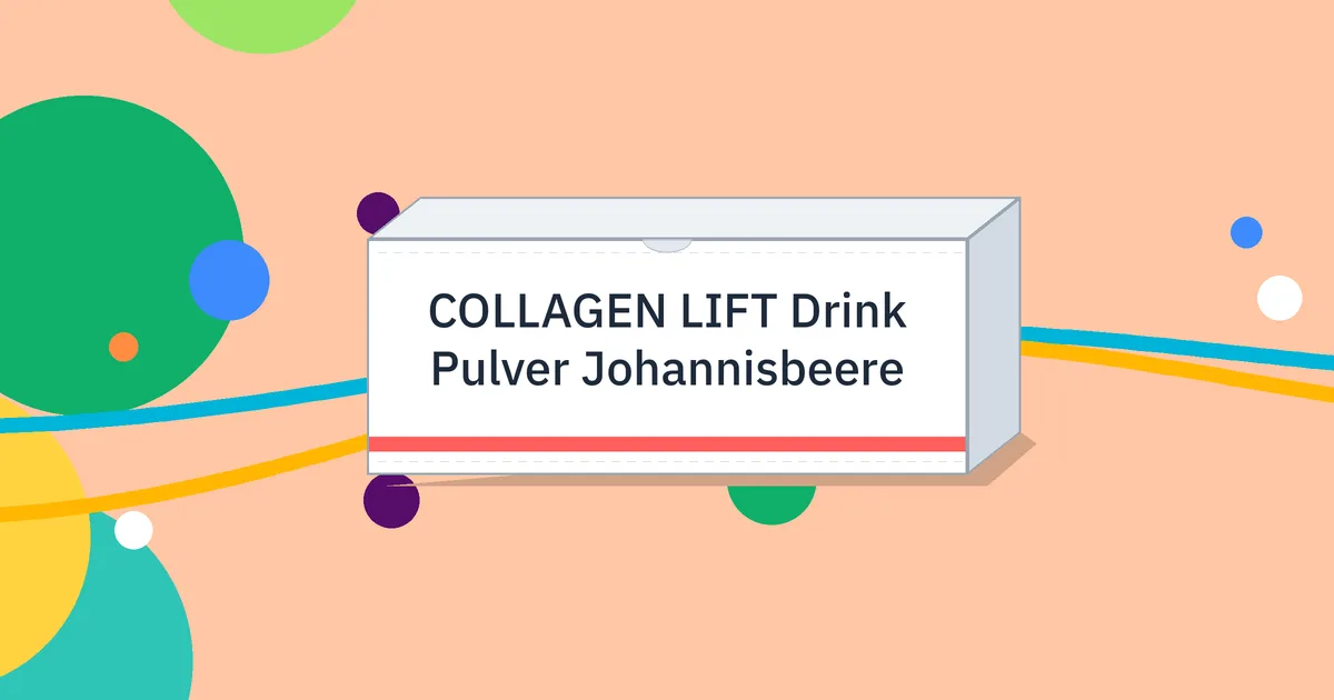 Symbolbild: Packung mit der Aufschrift COLLAGEN LIFT Drink Pulver Johannisbeere (PZN 00236458) – Verfügbarkeit und Bezug in Apotheken in Frankfurt am Main