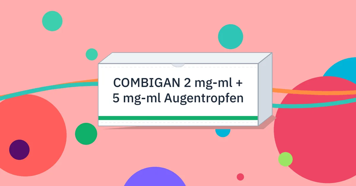 Symbolbild: Packung mit der Aufschrift COMBIGAN 2 mg-ml + 5 mg-ml Augentropfen (PZN 16036951) – Verfügbarkeit und Bezug in Apotheken in Frankfurt am Main
