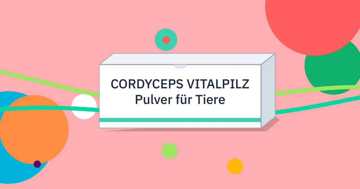 Symbolbild: Packung mit der Aufschrift CORDYCEPS VITALPILZ Pulver für Tiere (PZN 10761473) – Verfügbarkeit und Bezug in Apotheken in Frankfurt am Main