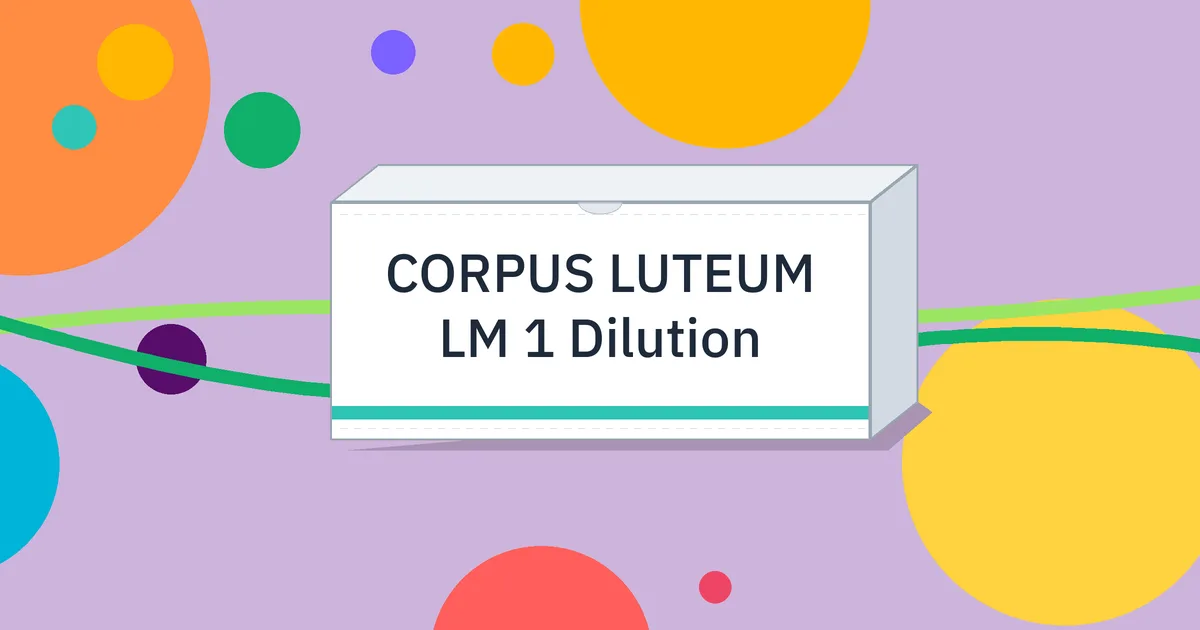 Symbolbild: Packung mit der Aufschrift CORPUS LUTEUM LM 1 Dilution (PZN 09651012) – Verfügbarkeit und Bezug in Apotheken in Frankfurt am Main