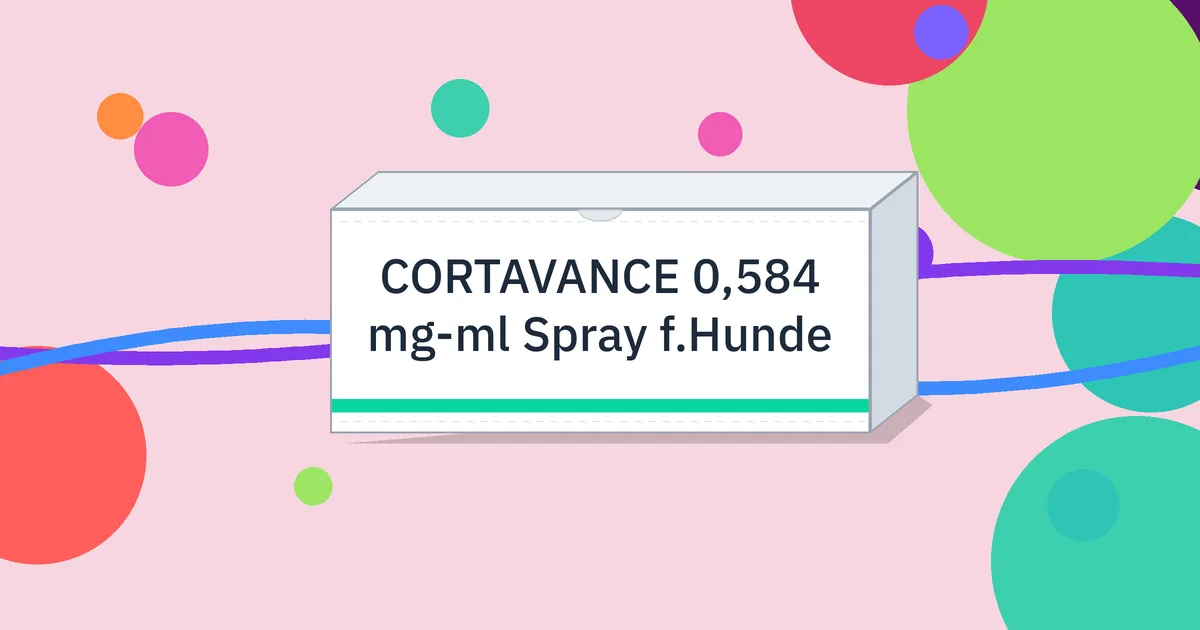 Symbolbild: Packung mit der Aufschrift CORTAVANCE 0,584 mg-ml Spray f.Hunde (PZN 11584748) – Verfügbarkeit und Bezug in Apotheken in Frankfurt am Main