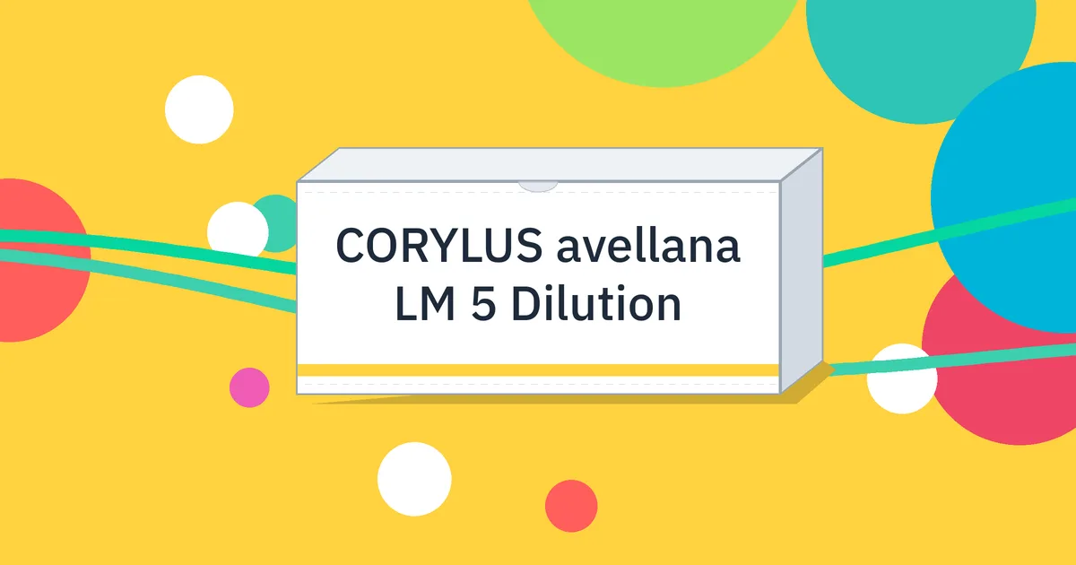 Symbolbild: Packung mit der Aufschrift CORYLUS avellana LM 5 Dilution (PZN 13454375) – Verfügbarkeit und Bezug in Apotheken in Frankfurt am Main