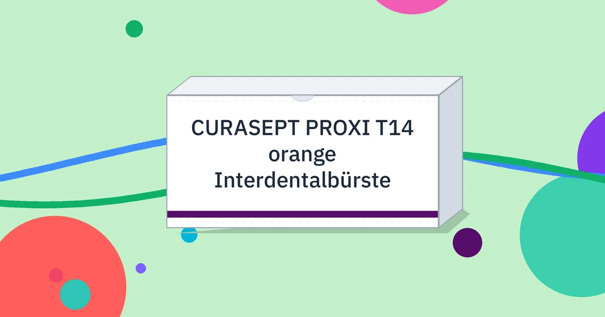 Symbolbild: Packung mit der Aufschrift CURASEPT PROXI T14 orange Interdentalbürste (PZN 17607798) – Verfügbarkeit und Bezug in Apotheken in Frankfurt am Main