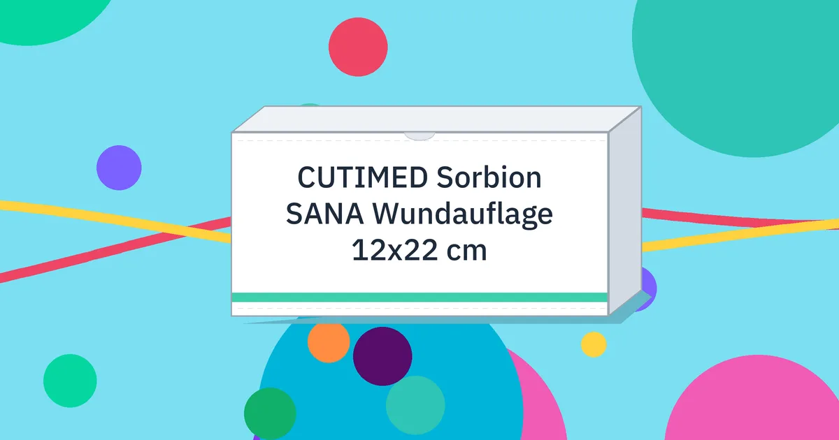 Symbolbild: Packung mit der Aufschrift CUTIMED Sorbion SANA Wundauflage 12x22 cm (PZN 19726923) – Verfügbarkeit und Bezug in Apotheken in Frankfurt am Main
