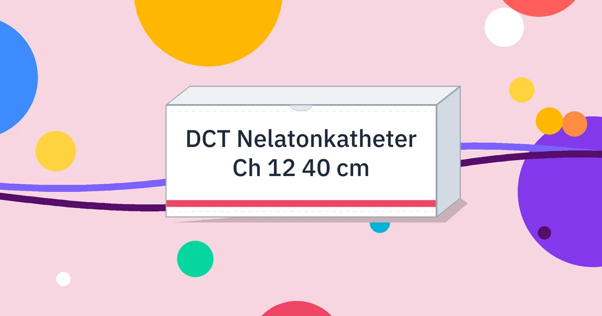 Symbolbild: Packung mit der Aufschrift DCT Nelatonkatheter Ch 12 40 cm (PZN 11318797) – Verfügbarkeit und Bezug in Apotheken in Frankfurt am Main