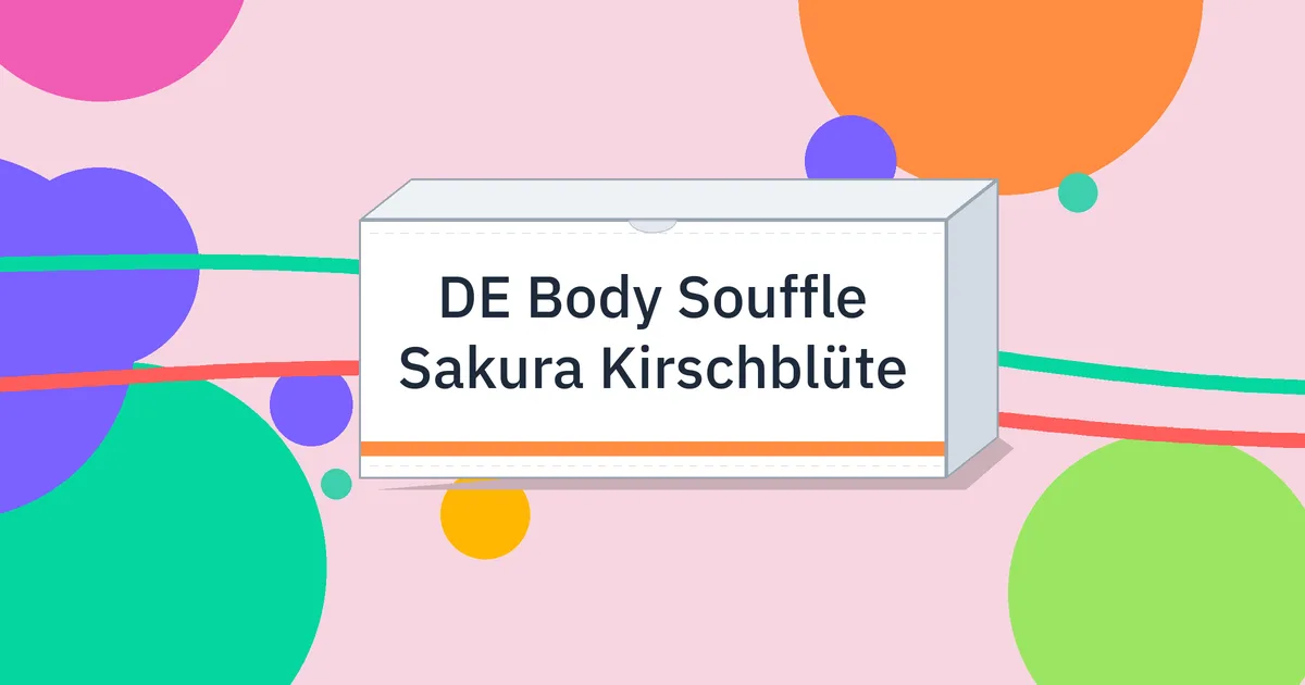 Symbolbild: Packung mit der Aufschrift DE Body Souffle Sakura Kirschblüte (PZN 19116828) – Verfügbarkeit und Bezug in Apotheken in Frankfurt am Main