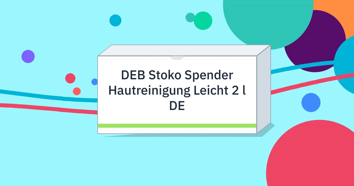 Symbolbild: Packung mit der Aufschrift DEB Stoko Spender Hautreinigung Leicht 2 l DE (PZN 12548909) – Verfügbarkeit und Bezug in Apotheken in Frankfurt am Main