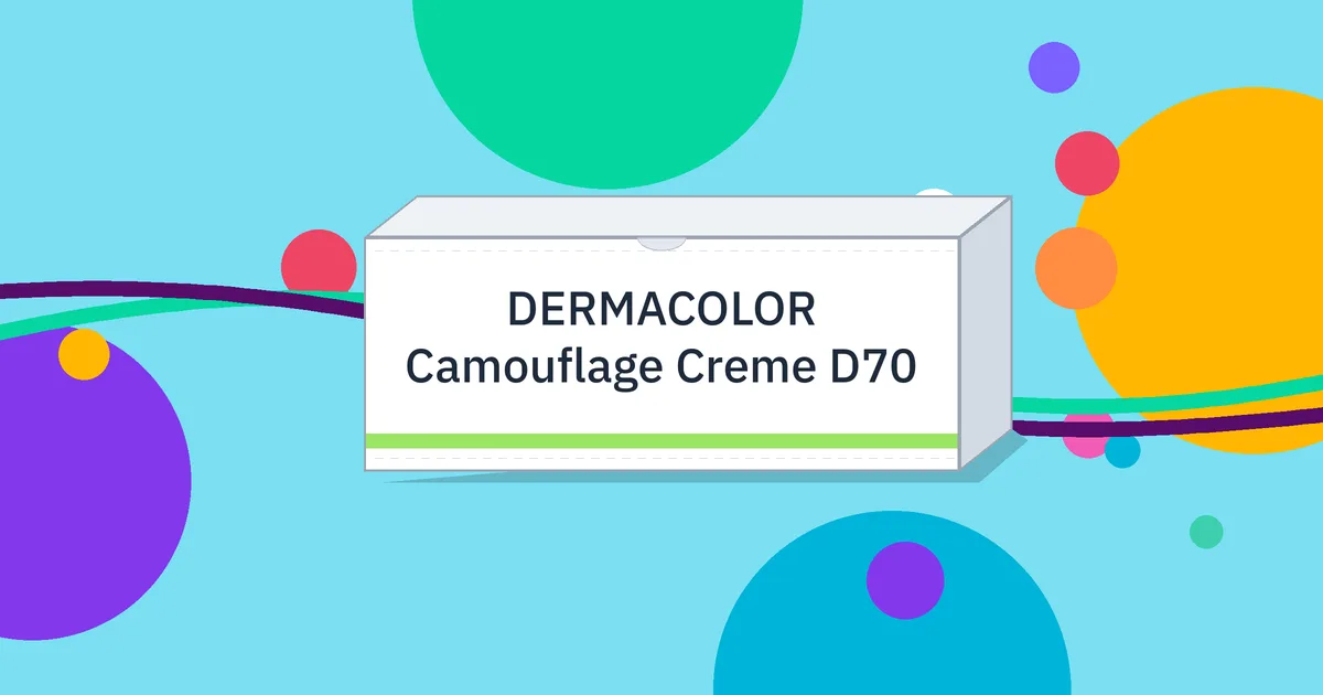 Symbolbild: Packung mit der Aufschrift DERMACOLOR Camouflage Creme D70 (PZN 15819131) – Verfügbarkeit und Bezug in Apotheken in Frankfurt am Main