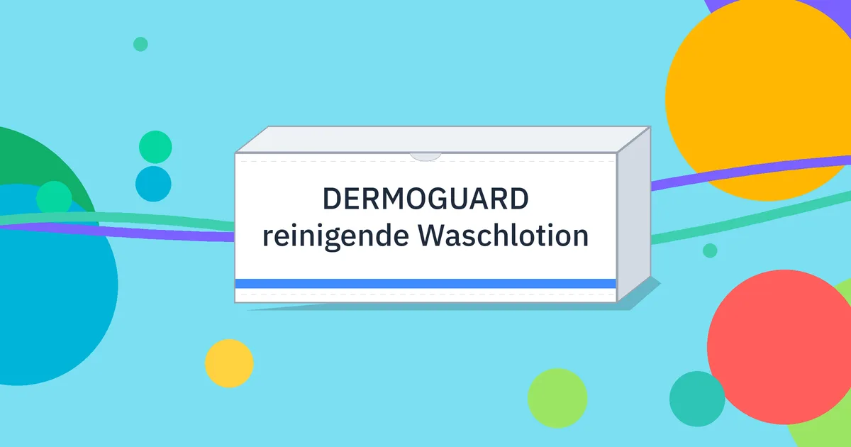 Symbolbild: Packung mit der Aufschrift DERMOGUARD reinigende Waschlotion (PZN 06613896) – Verfügbarkeit und Bezug in Apotheken in Frankfurt am Main