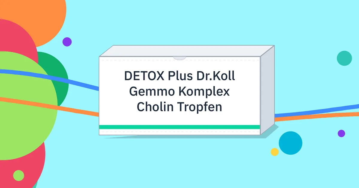 Symbolbild: Packung mit der Aufschrift DETOX Plus Dr.Koll Gemmo Komplex Cholin Tropfen (PZN 18137604) – Verfügbarkeit und Bezug in Apotheken in Frankfurt am Main