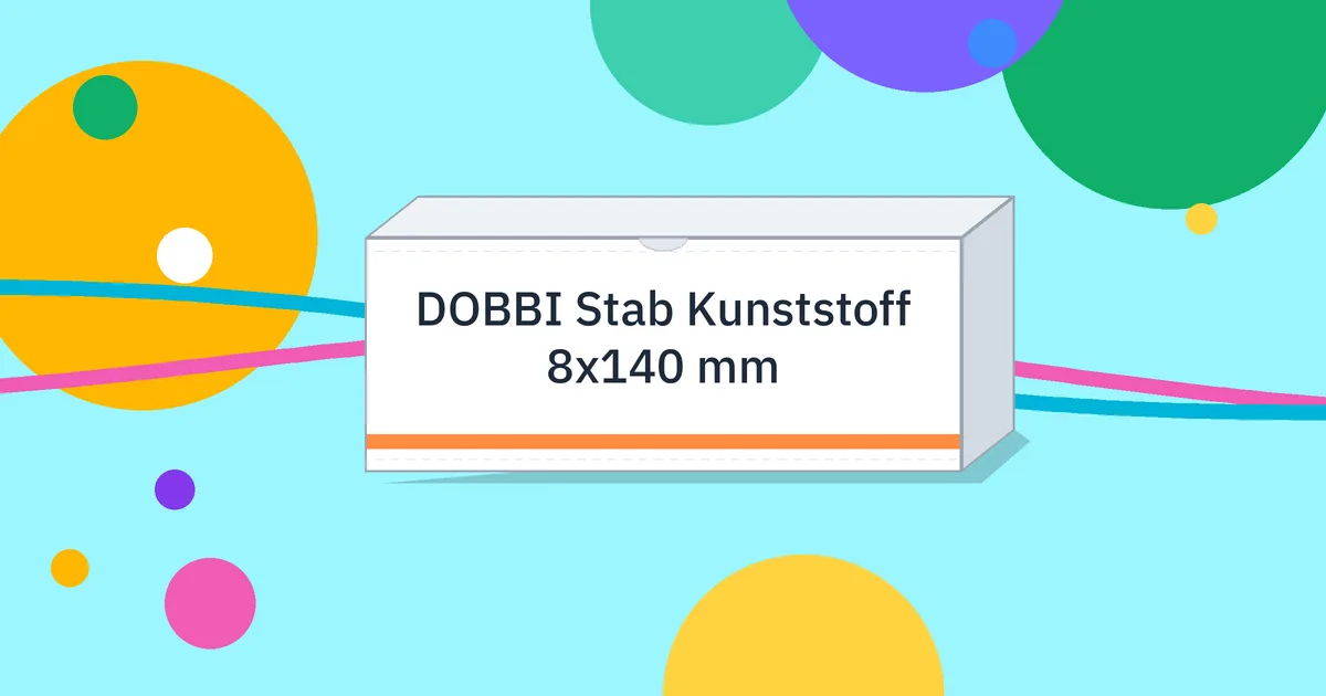Symbolbild: Packung mit der Aufschrift DOBBI Stab Kunststoff 8x140 mm (PZN 05451687) – Verfügbarkeit und Bezug in Apotheken in Frankfurt am Main