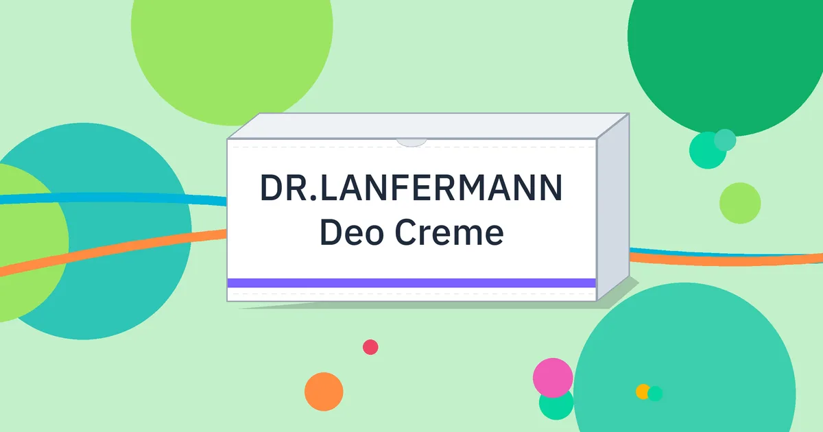 Symbolbild: Packung mit der Aufschrift DR.LANFERMANN Deo Creme (PZN 14370338) – Verfügbarkeit und Bezug in Apotheken in Frankfurt am Main