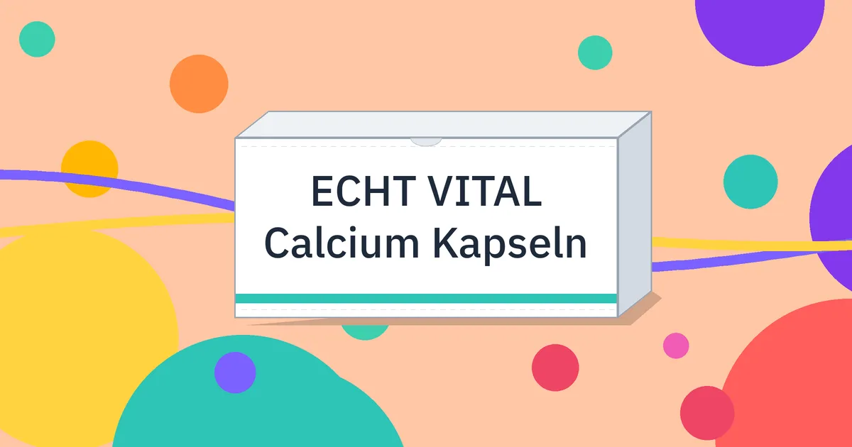 Symbolbild: Packung mit der Aufschrift ECHT VITAL Calcium Kapseln (PZN 13421559) – Verfügbarkeit und Bezug in Apotheken in Frankfurt am Main