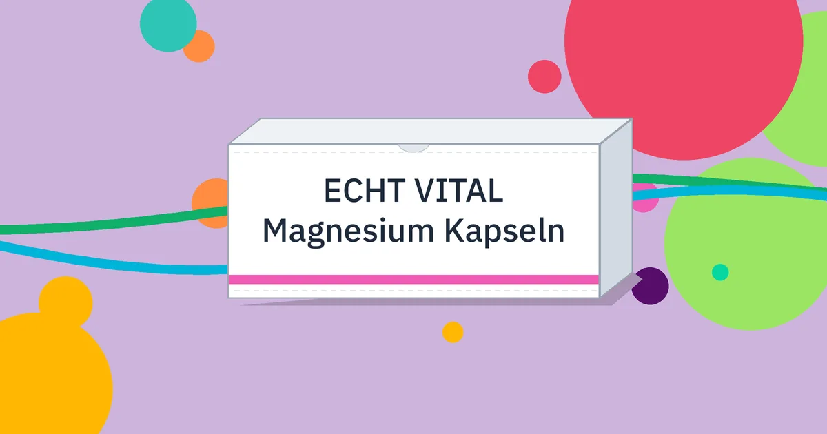 Symbolbild: Packung mit der Aufschrift ECHT VITAL Magnesium Kapseln (PZN 16120031) – Verfügbarkeit und Bezug in Apotheken in Frankfurt am Main