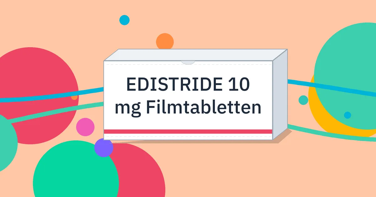 Symbolbild: Packung mit der Aufschrift EDISTRIDE 10 mg Filmtabletten (PZN 19501650) – Verfügbarkeit und Bezug in Apotheken in Frankfurt am Main
