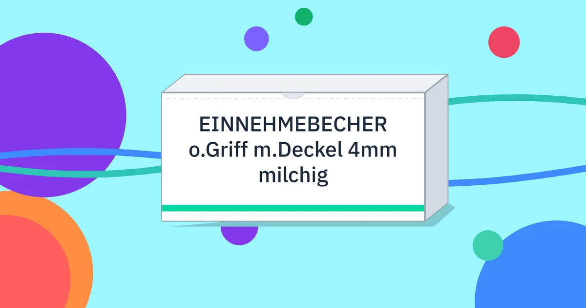 Symbolbild: Packung mit der Aufschrift EINNEHMEBECHER o.Griff m.Deckel 4mm milchig (PZN 02771440) – Verfügbarkeit und Bezug in Apotheken in Frankfurt am Main
