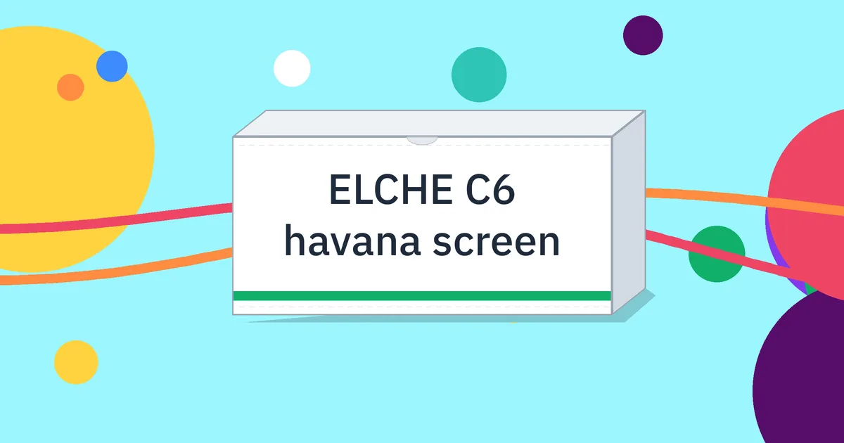 Symbolbild: Packung mit der Aufschrift ELCHE C6 havana screen (PZN 20220850) – Verfügbarkeit und Bezug in Apotheken in Frankfurt am Main