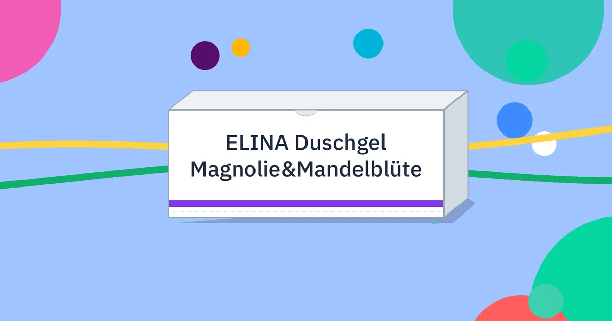 Symbolbild: Packung mit der Aufschrift ELINA Duschgel Magnolie&Mandelblüte (PZN 19366637) – Verfügbarkeit und Bezug in Apotheken in Frankfurt am Main