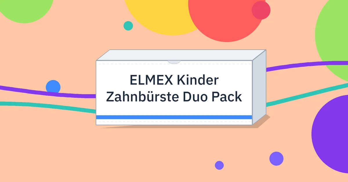 Symbolbild: Packung mit der Aufschrift ELMEX Kinder Zahnbürste Duo Pack (PZN 15433041) – Verfügbarkeit und Bezug in Apotheken in Frankfurt am Main