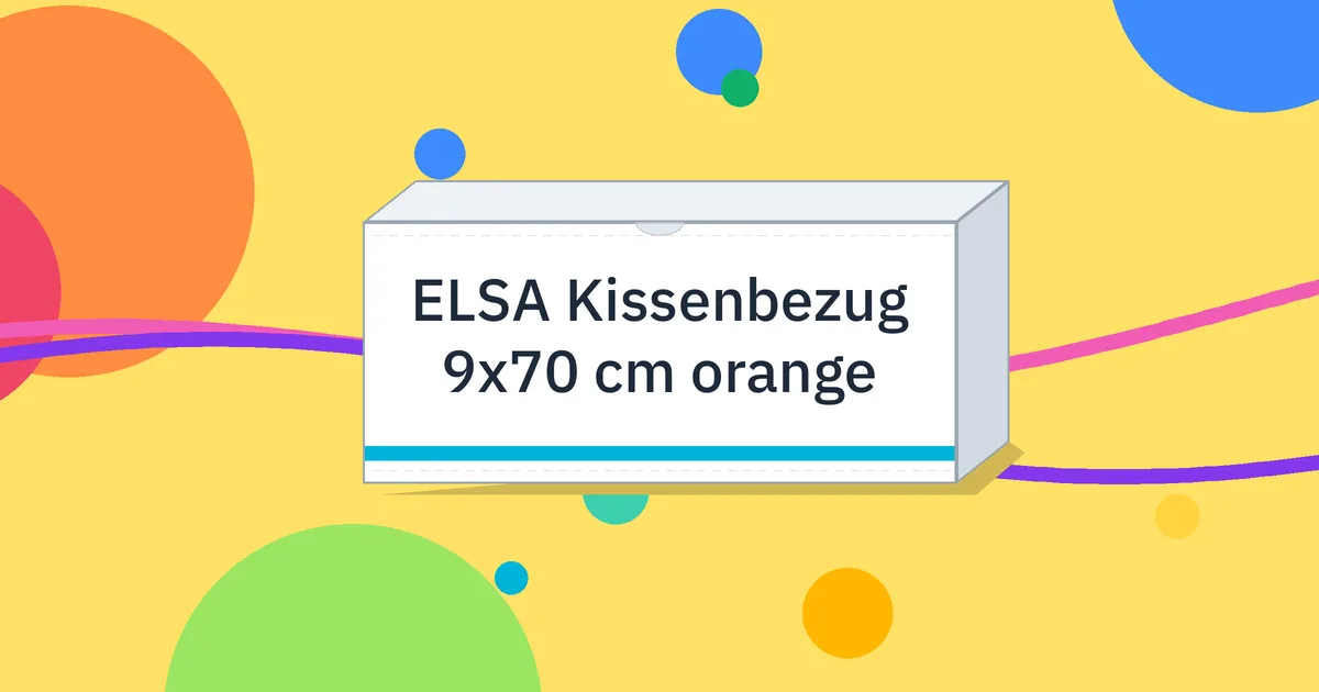 Symbolbild: Packung mit der Aufschrift ELSA Kissenbezug 9x70 cm orange (PZN 06795905) – Verfügbarkeit und Bezug in Apotheken in Frankfurt am Main