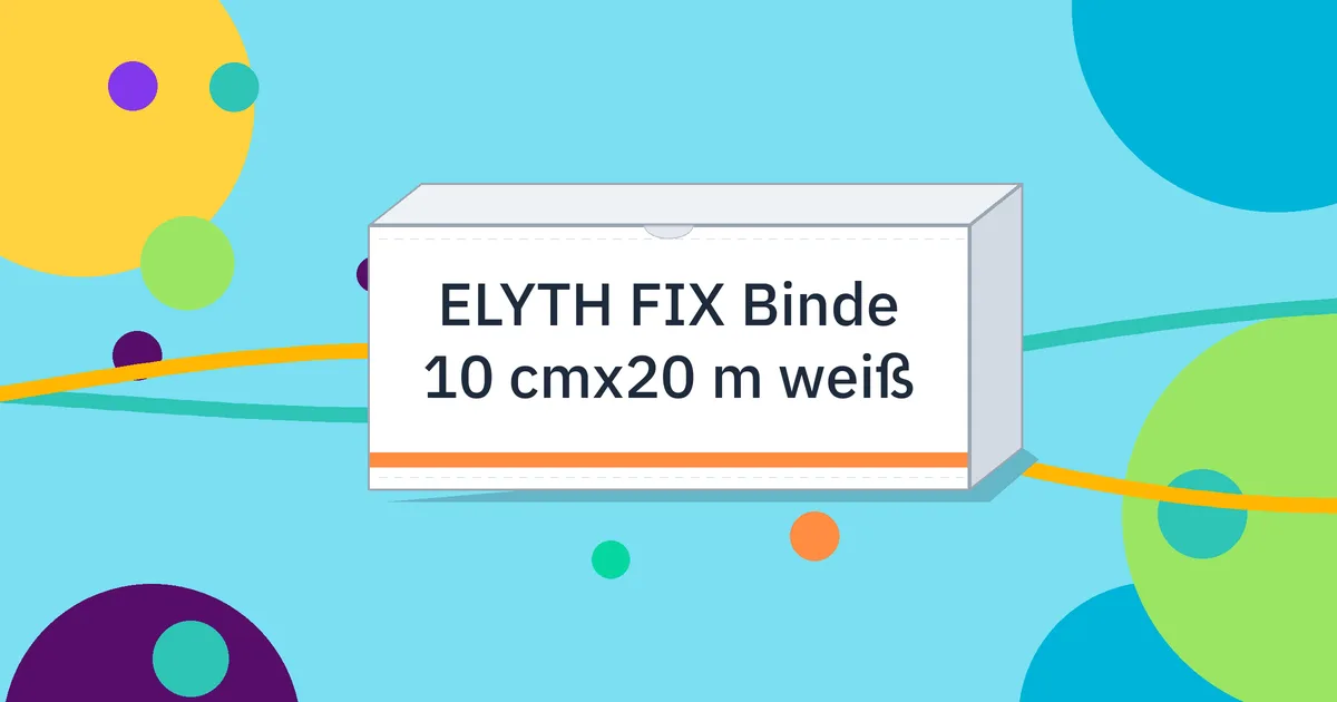 Symbolbild: Packung mit der Aufschrift ELYTH FIX Binde 10 cmx20 m weiß (PZN 10537451) – Verfügbarkeit und Bezug in Apotheken in Frankfurt am Main