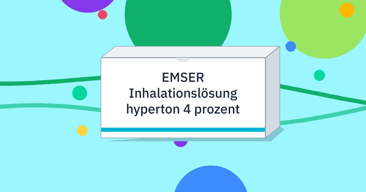 Symbolbild: Packung mit der Aufschrift EMSER Inhalationslösung hyperton 4 prozent (PZN 16851823) – Verfügbarkeit und Bezug in Apotheken in Frankfurt am Main
