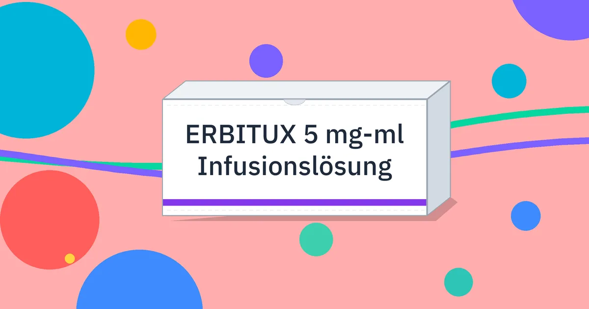 Symbolbild: Packung mit der Aufschrift ERBITUX 5 mg-ml Infusionslösung (PZN 12399042) – Verfügbarkeit und Bezug in Apotheken in Frankfurt am Main