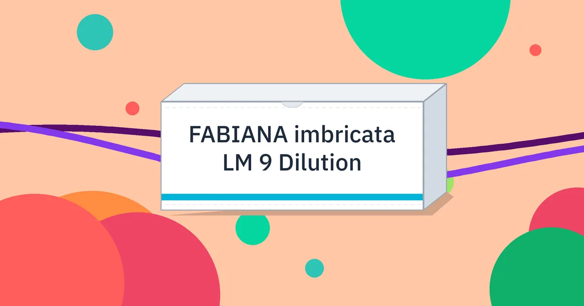 Symbolbild: Packung mit der Aufschrift FABIANA imbricata LM 9 Dilution (PZN 13485513) – Verfügbarkeit und Bezug in Apotheken in Frankfurt am Main