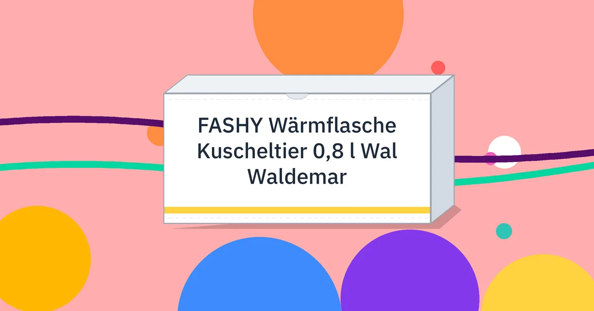 Symbolbild: Packung mit der Aufschrift FASHY Wärmflasche Kuscheltier 0,8 l Wal Waldemar (PZN 19682781) – Verfügbarkeit und Bezug in Apotheken in Frankfurt am Main
