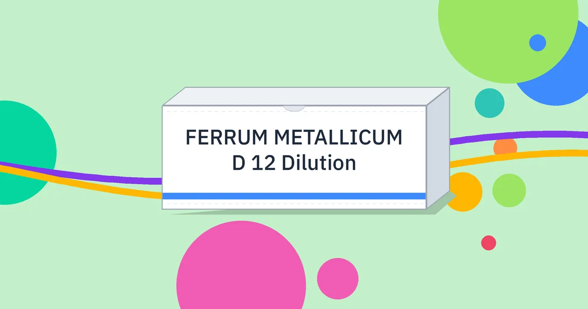 Symbolbild: Packung mit der Aufschrift FERRUM METALLICUM D 12 Dilution (PZN 02613787) – Verfügbarkeit und Bezug in Apotheken in Frankfurt am Main