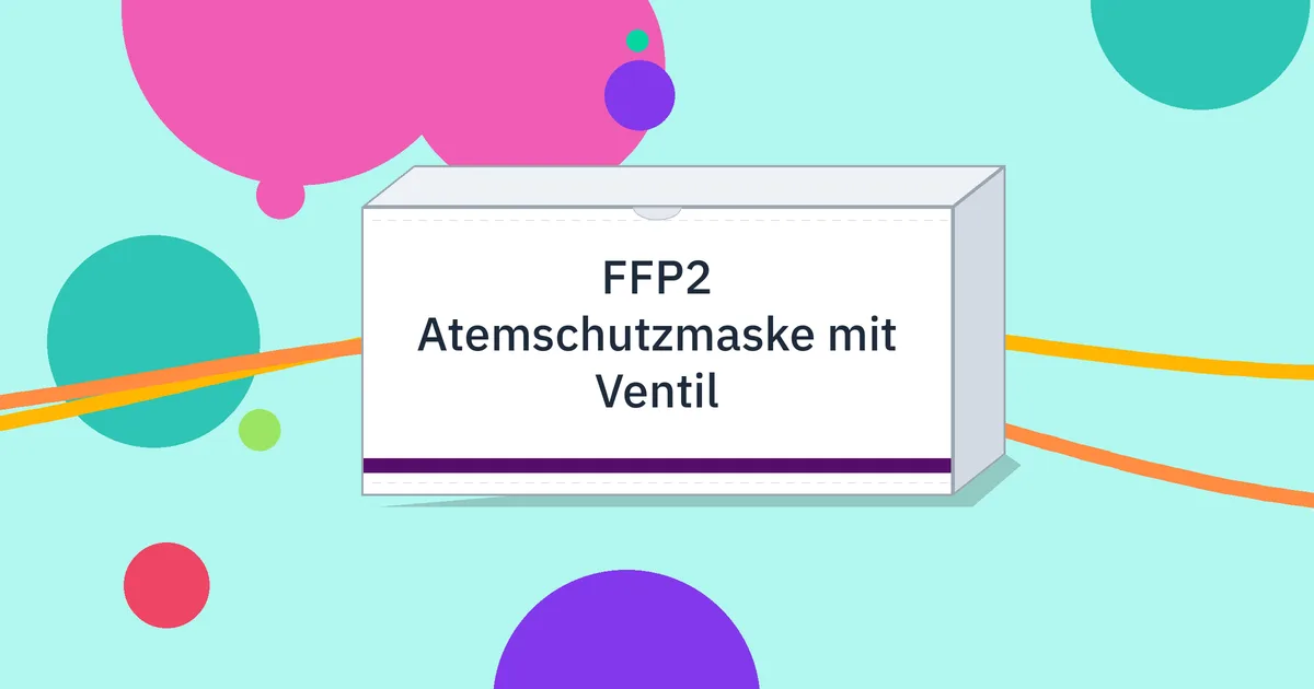 Symbolbild: Packung mit der Aufschrift FFP2 Atemschutzmaske mit Ventil (PZN 06144148) – Verfügbarkeit und Bezug in Apotheken in Frankfurt am Main