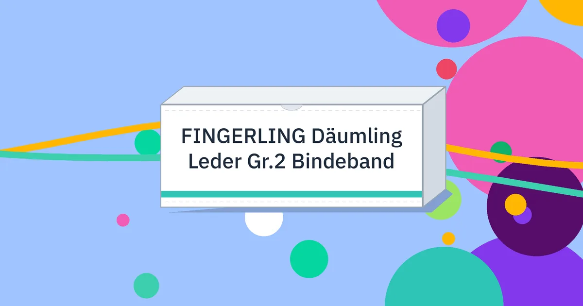 Symbolbild: Packung mit der Aufschrift FINGERLING Däumling Leder Gr.2 Bindeband (PZN 01726791) – Verfügbarkeit und Bezug in Apotheken in Frankfurt am Main