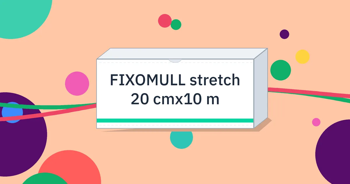 Symbolbild: Packung mit der Aufschrift FIXOMULL stretch 20 cmx10 m (PZN 02842588) – Verfügbarkeit und Bezug in Apotheken in Frankfurt am Main