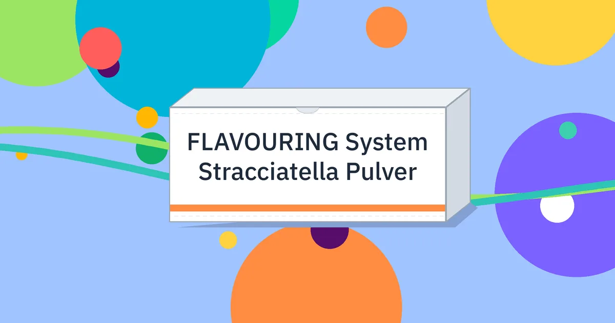 Symbolbild: Packung mit der Aufschrift FLAVOURING System Stracciatella Pulver (PZN 13235182) – Verfügbarkeit und Bezug in Apotheken in Frankfurt am Main