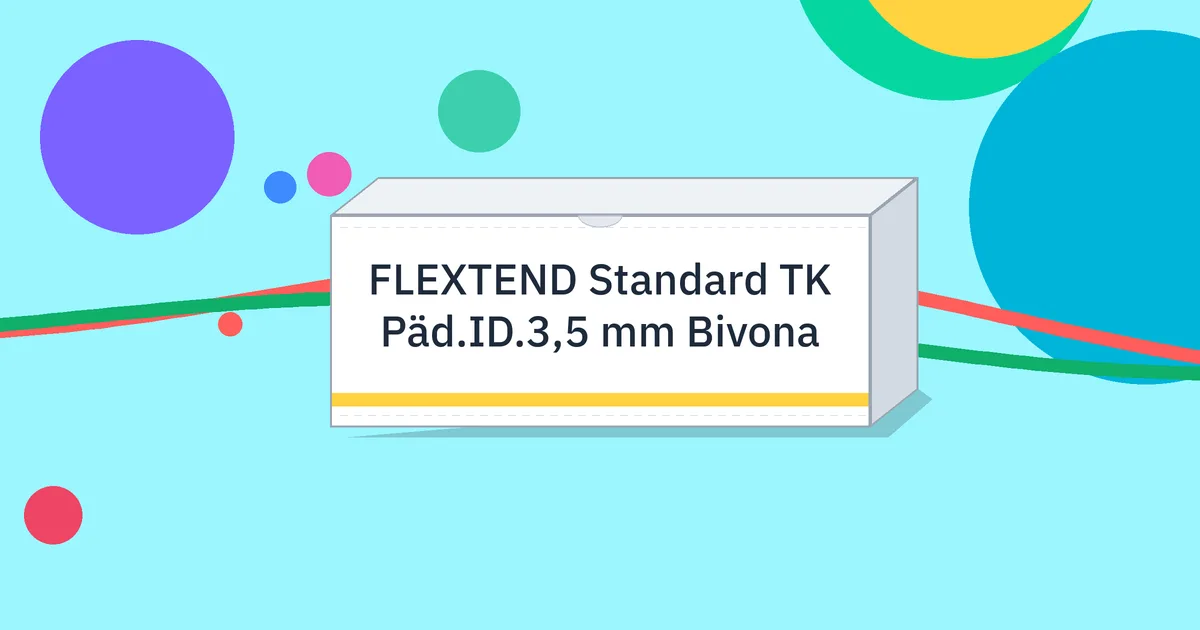Symbolbild: Packung mit der Aufschrift FLEXTEND Standard TK Päd.ID.3,5 mm Bivona (PZN 02250095) – Verfügbarkeit und Bezug in Apotheken in Frankfurt am Main
