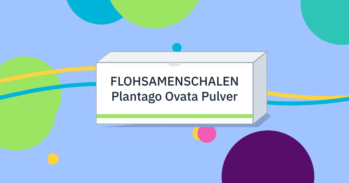 Symbolbild: Packung mit der Aufschrift FLOHSAMENSCHALEN Plantago Ovata Pulver (PZN 16399731) – Verfügbarkeit und Bezug in Apotheken in Frankfurt am Main