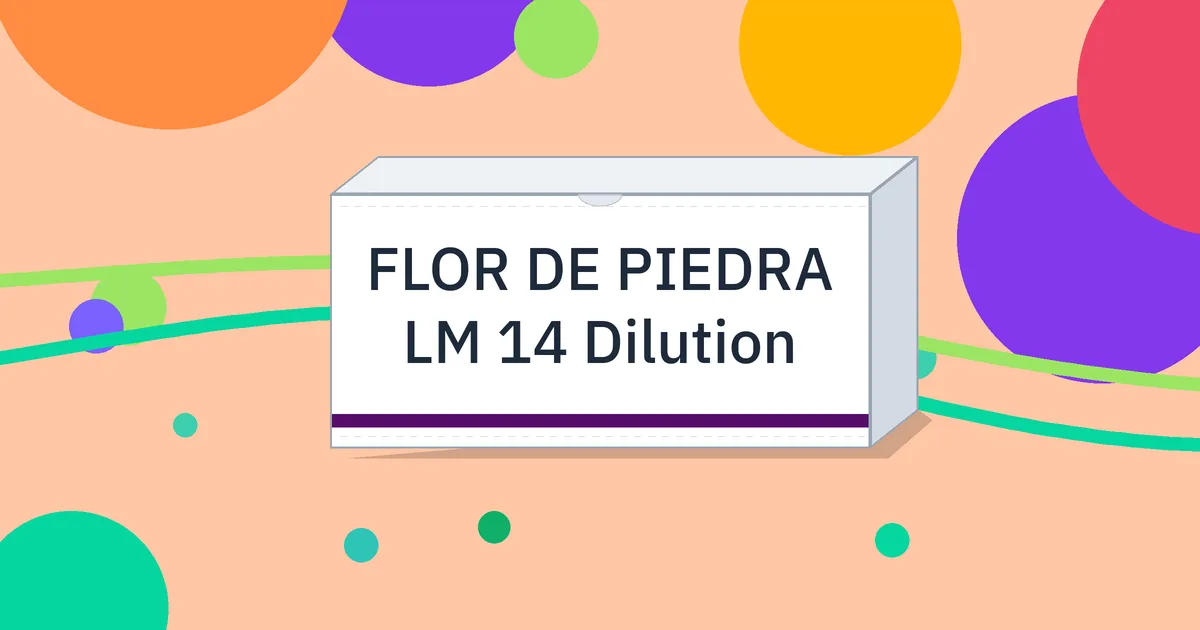 Symbolbild: Packung mit der Aufschrift FLOR DE PIEDRA LM 14 Dilution (PZN 13489296) – Verfügbarkeit und Bezug in Apotheken in Frankfurt am Main