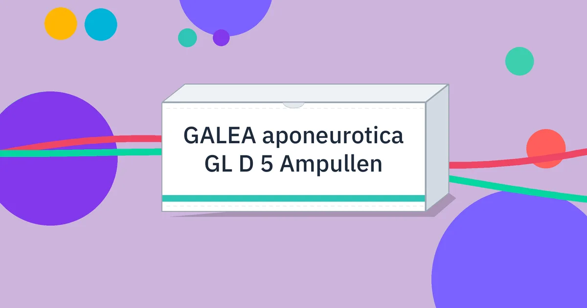 Symbolbild: Packung mit der Aufschrift GALEA aponeurotica GL D 5 Ampullen (PZN 04618381) – Verfügbarkeit und Bezug in Apotheken in Frankfurt am Main