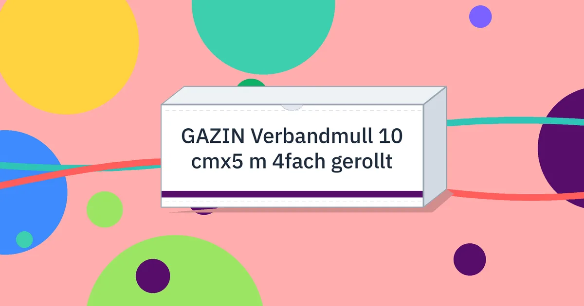 Symbolbild: Packung mit der Aufschrift GAZIN Verbandmull 10 cmx5 m 4fach gerollt (PZN 01835971) – Verfügbarkeit und Bezug in Apotheken in Frankfurt am Main