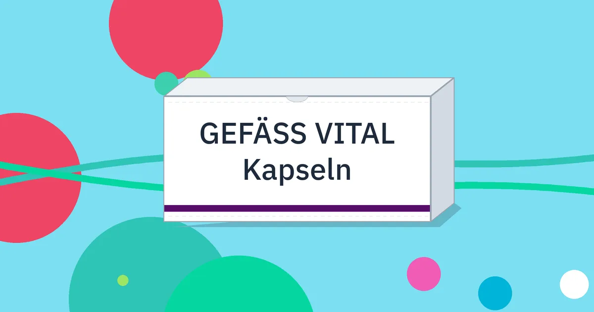 Symbolbild: Packung mit der Aufschrift GEFÄSS VITAL Kapseln (PZN 16227556) – Verfügbarkeit und Bezug in Apotheken in Frankfurt am Main