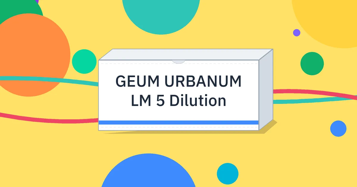 Symbolbild: Packung mit der Aufschrift GEUM URBANUM LM 5 Dilution (PZN 13543653) – Verfügbarkeit und Bezug in Apotheken in Frankfurt am Main