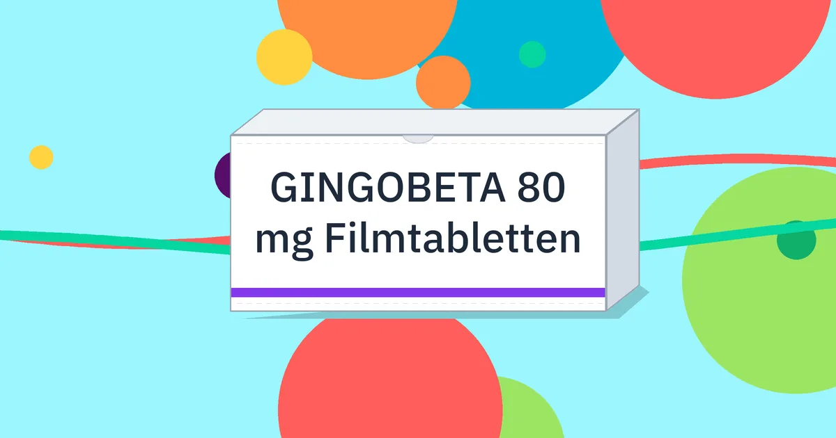 Symbolbild: Packung mit der Aufschrift GINGOBETA 80 mg Filmtabletten (PZN 12461640) – Verfügbarkeit und Bezug in Apotheken in Frankfurt am Main